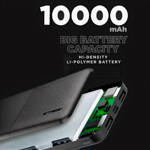 LA' FORTE 10000mAh 12W Lithium-Polymer Power Bank | Dual Input, Dual O ...